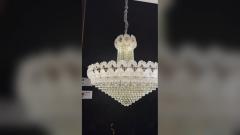 Exquisite Fuchsia Glass Prism Empire Chandelier Restaurant Table Decor Large Hanging Pendant Lights
