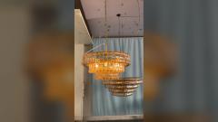 Home Decor Circle LED Luxury Modern Pendant Light Chandelier Alabaster Lighting Products