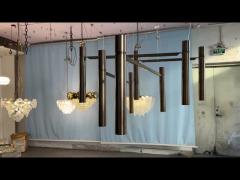 Luxury Glass Bamboo Chandelier for High Ceilings