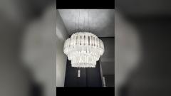 Large Chandelier Lamp Colorful Glass Stone Light Art Style for Villa Project Hotel Lobby