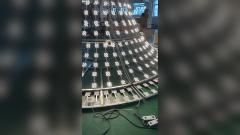 View Spanish Marble Luxury Crystal Chandelier Custom Large Foyer Pendant Light for Hotel Villa