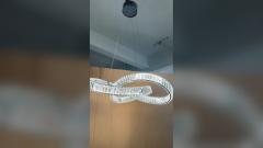 Modern 120cm Crystal Ring Chandelier Remote Control