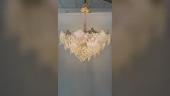 Watch: Custom Bamboo Nest Crystal Chandelier Gold Finish Resort Hotel Villa Luxury Biophilic Pendant