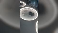 View Crystal Ring Foyer Chandelier Titanium Gold Contemporary Hotel Villa Entrance Pendant Light