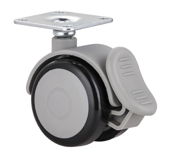 Quality 2 Inch M10 Threaded Stem Caster Wheels , TPR Locking Caster Wheels For Chair for sale