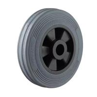 China 125mm Industrial Rubber Trash Bin Wheels with 32mm Tread Width for Garbage Cans and Carts for sale