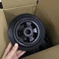 China 125mm Industrial Rubber Trash Bin Wheels with 32mm Tread Width for Garbage Cans and Carts for sale