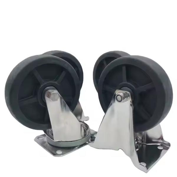 Quality Black Stainless Steel Swivel Castor Wheels Heavy Duty 50mm Tread Width Heat Resistant for sale