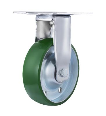 China Industrial Steel Caster Wheels Heavy Duty Polyurethane Casters Shock Absorbing for sale