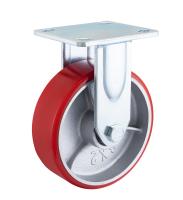 China 50mm Heavy Duty Cast Iron Core PU Industrial Caster Wheel - 260-400kg Load Capacity, Double Ball Bearings for sale