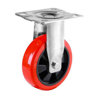 China Polyurethane Swivel Caster Wheels Heavy Duty Industrial Steel Casters for sale