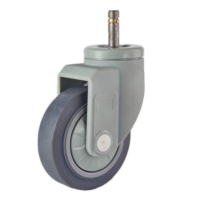 China Plastic Yoke TPR Medium Duty Medical Casters Wheels Top Plate Mount Installation for sale