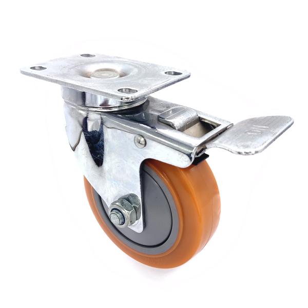 Quality Medium Duty Swivel Casters , Polyurethane Industrial Rigid Caster Wheels for sale