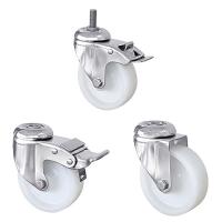 Quality PA Stainless Steel Plate Casters Medium Duty Threaded Caster Wheels 75mm 125mm for sale