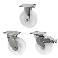 Quality White PA Caster 304 Stainless Steel Heavy Duty Caster Wheels 400KG-600KG Load for sale