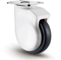 Quality Medium Duty Elastic TPR Caster Wheels 100mm 125mm With Thread Guard for sale