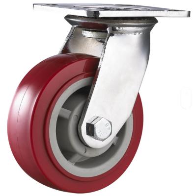 China Silent Wheel Factory Direct Sale Industrial 6 Inch Medium and Heavy Duty PU Castor for sale