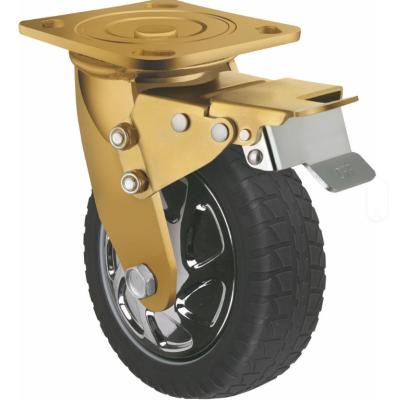 China Heavy-Duty 6-Inch Diameter Anti-Slip Elastic TPR Caster Wheels for Industrial Machinery for sale