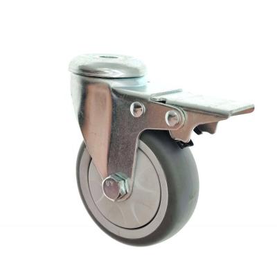China 3 Inch Industrial Caster with 360° Swivel Rotation and 75mm PU Wheel for Service Carts for sale