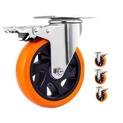 China Lightweight 1.5″–5″ PP Swivel Caster Wheels with Optional Brake Furniture and Display Trolley Casters for sale