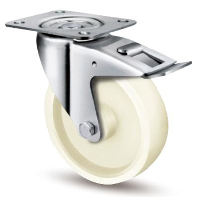 China 100mm European Plastic Transport Casters Swivel Trolley Industrial 4 Inch Nylon Caster Wheels for sale