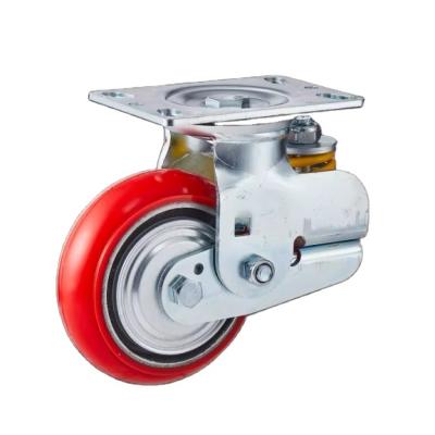 China Swivel Industrial Caster 5/6/8 Inch Shock-Absorbing PU Wheel for Easy Maneuvering Trolleys for sale
