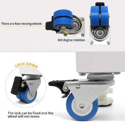 China High Quality OEM ODM Customized 2 Inch 50mm Zinc Coated Steel Dual Twin Wheel Casters With Brake for sale