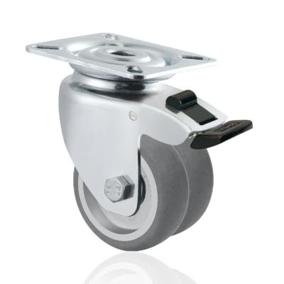 China 2 Inch TPR Twin Wheel Swivel Caster – Durable Double Wheel Trolley Caster for Smooth, Quiet Mobility for sale