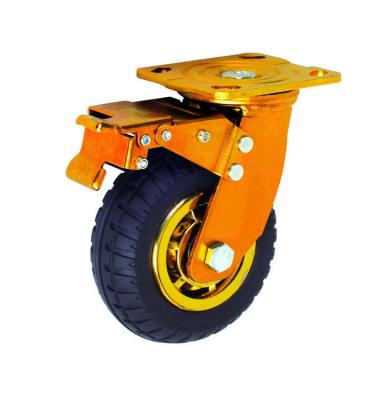 China Heavy Duty Industrial Swivel Foam Rubber Casters with Brake – 3″ to 8″ Sizes for sale
