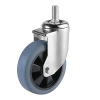 China Threaded Stem Medium-Heavy Duty TPR Industrial Caster Wheels 2 Inch Removable Floor Friendly for sale