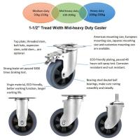 China Threaded Stem Medium-Heavy Duty TPR Industrial Caster Wheels 2 Inch Removable Floor Friendly for sale