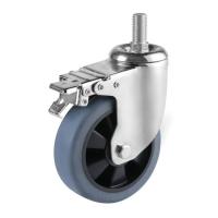 China Threaded Stem Medium-Heavy Duty TPR Industrial Caster Wheels 2 Inch Removable Floor Friendly for sale