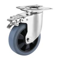 China Threaded Stem Medium-Heavy Duty TPR Industrial Caster Wheels 2 Inch Removable Floor Friendly for sale