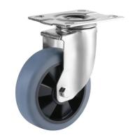 China Threaded Stem Medium-Heavy Duty TPR Industrial Caster Wheels 2 Inch Removable Floor Friendly for sale