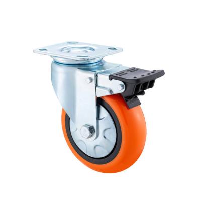 China Durable Heavy Loading PU Caster Wheel – 4 Inch Industrial Swivel & Brake Options for sale
