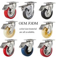 China 304 Stainless Steel PU Caster Wheels 4-8 Inch 220-420 kg Capacity Industrial Workbench for sale
