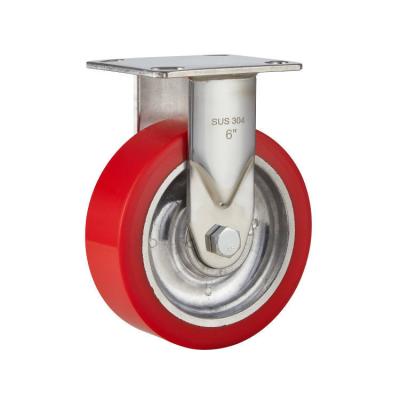 China Heavy Duty Polyurethane Wheel Caster – Aluminum Core PU & 304 Stainless Steel Bracket for sale