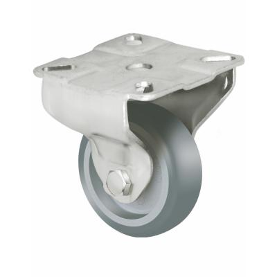 China Grey Silent TPR Caster Wheels with Top Plate Mount and Locking Mechanism for Supermarket Trolleys for sale