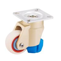 China Height Adjustable Retractable Leveling Caster Nylon Wheel 65-110kg Swivel Caster Workbench for sale