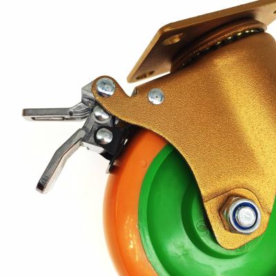 China 4 Inch Industrial PU Universal Caster Wheel for Food Manufacturing Machinery and Material Handling Equipments for sale