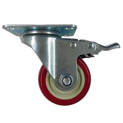 China 3 / 4 / 5 Inch Medium Duty Double Ball Bearing Swivel Caster Wheels – Plastic PU/PVC/PP Universal Locking Furniture Casters for sale