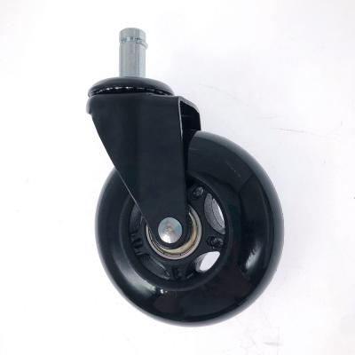 China 3 Inch 75mm Transparent Black PU Office Chair Caster Wheels – Smooth Running Noiseless Floor-Protecting Casters for sale