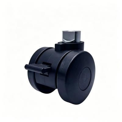 China 60 mm Nylon Twin-wheel Leveling Adjustable Brake and Lock Furniture Casters for sale