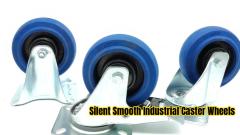 European Industrial Blue Elastic Rubber Caster wheel
