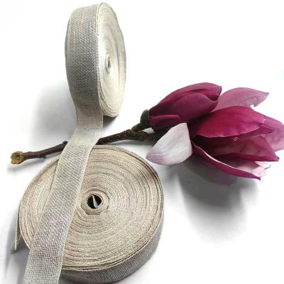 Cina Home tessile 1 pollice di lino 100% lino nastro di grembiule per la decorazione del matrimonio di Natale in vendita