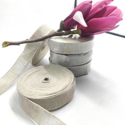 Cina Home tessile 1 pollice di lino 100% lino nastro di grembiule per la decorazione del matrimonio di Natale in vendita