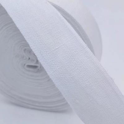 Cina 4 cm di lino bianco tessuto Decorazione natalizia per matrimoni nastri fatti a mano e personalizzabili in vendita