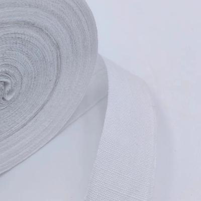 Cina 4 cm di lino bianco tessuto Decorazione natalizia per matrimoni nastri fatti a mano e personalizzabili in vendita