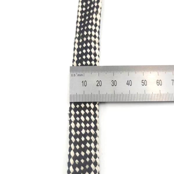 Quality Webbing 100% Hemp Black And White Braided Rope Plain Durable Flat Hemp Rope For for sale