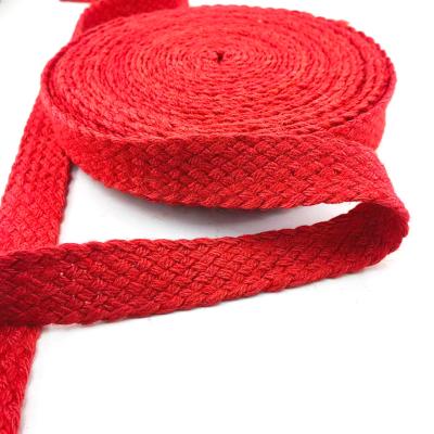 Cina Cintura a treccia di iuta di aringhe rosso sostenibile con nastro di tessuto colorato in vendita